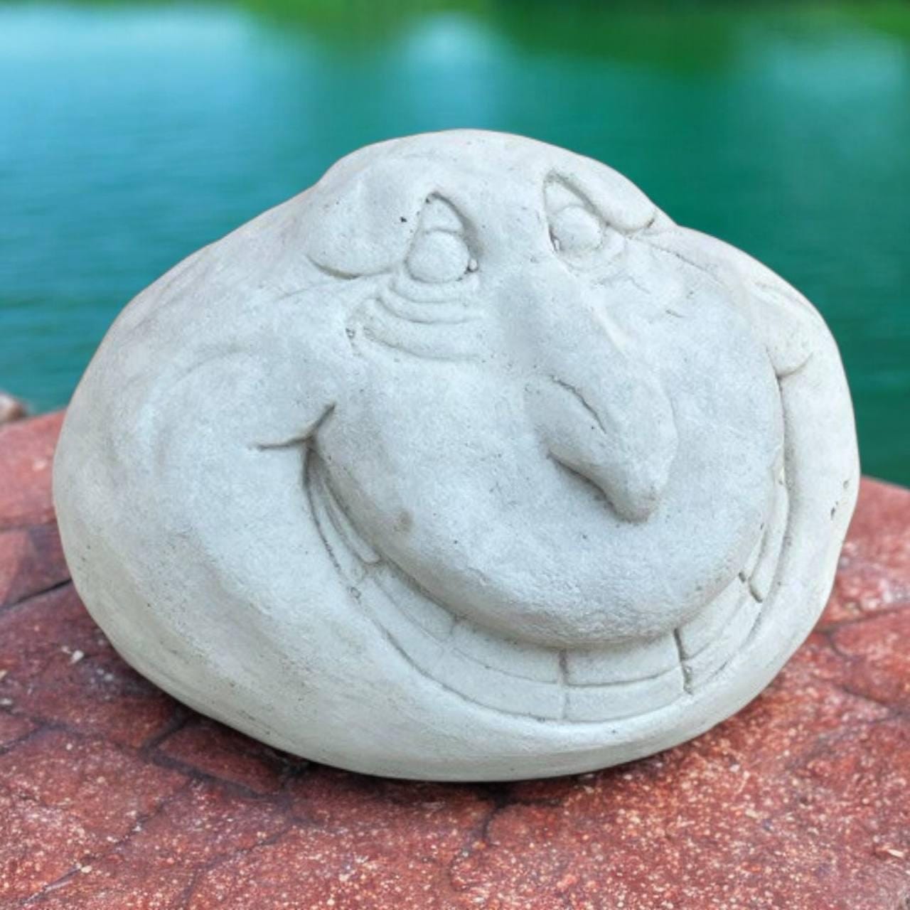 Concrete Happy Face Statue Stone Statuary Outdoor Wall Hanging Face ...