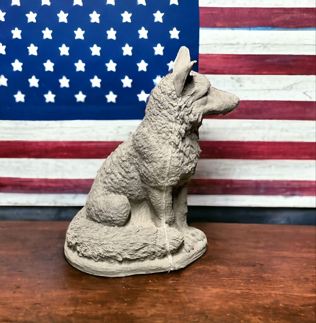 Large Sitting Fox Statue Concrete Detailed Fox Sculpture Stone Animal ...