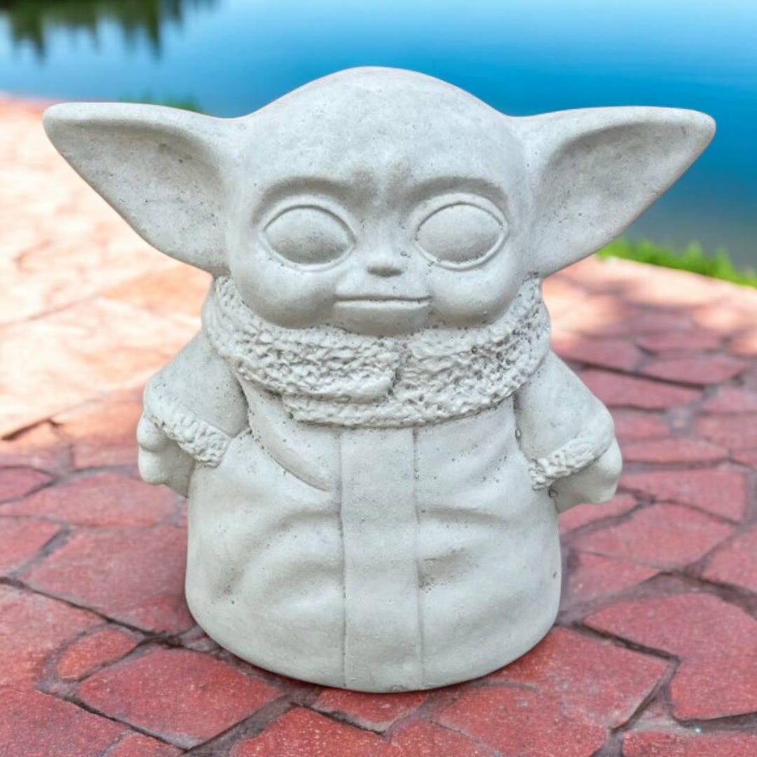 Concrete Yoda Baby Figure Cement Movie Character Figurine Cute Yoda ...