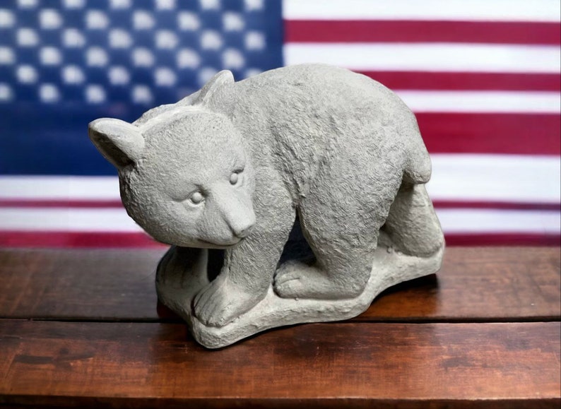 Walking Bear Outdoor Statue Concrete Bear Garden Figure Forest Wild ...