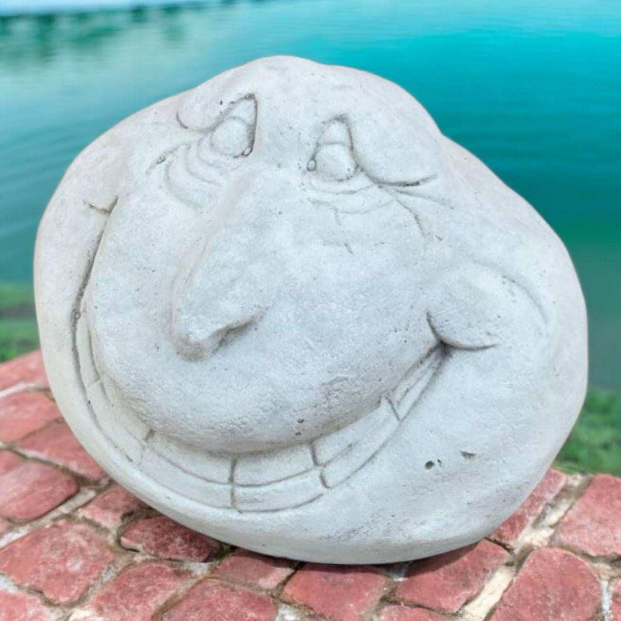 Concrete Happy Face Statue Stone Statuary Outdoor Wall Hanging Face ...
