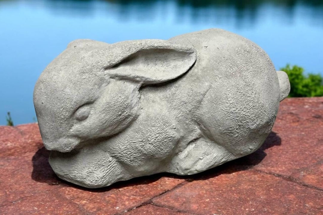 Large Rabbits Sculpture Cement Bunny Figure Concrete Forest Animal ...