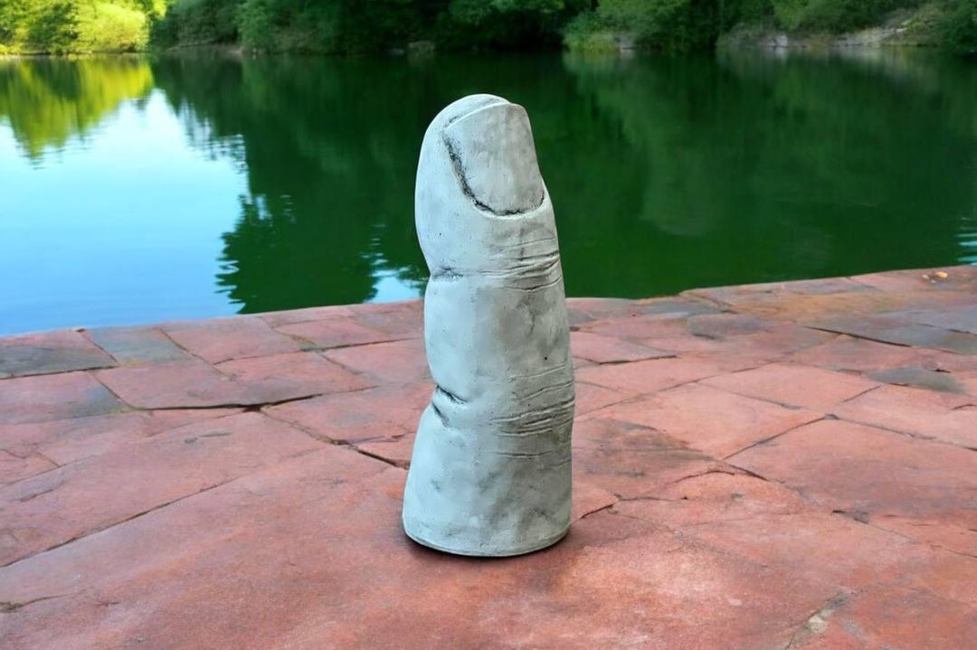 Cement Finger Statue Middle Finger Sculpture Finger Figure House or ...