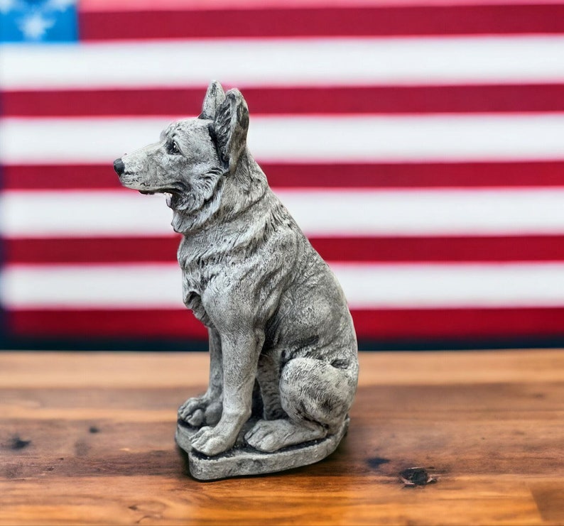 Sitting German Shepherd Dog Figure Stone German Shepherd Statue ...