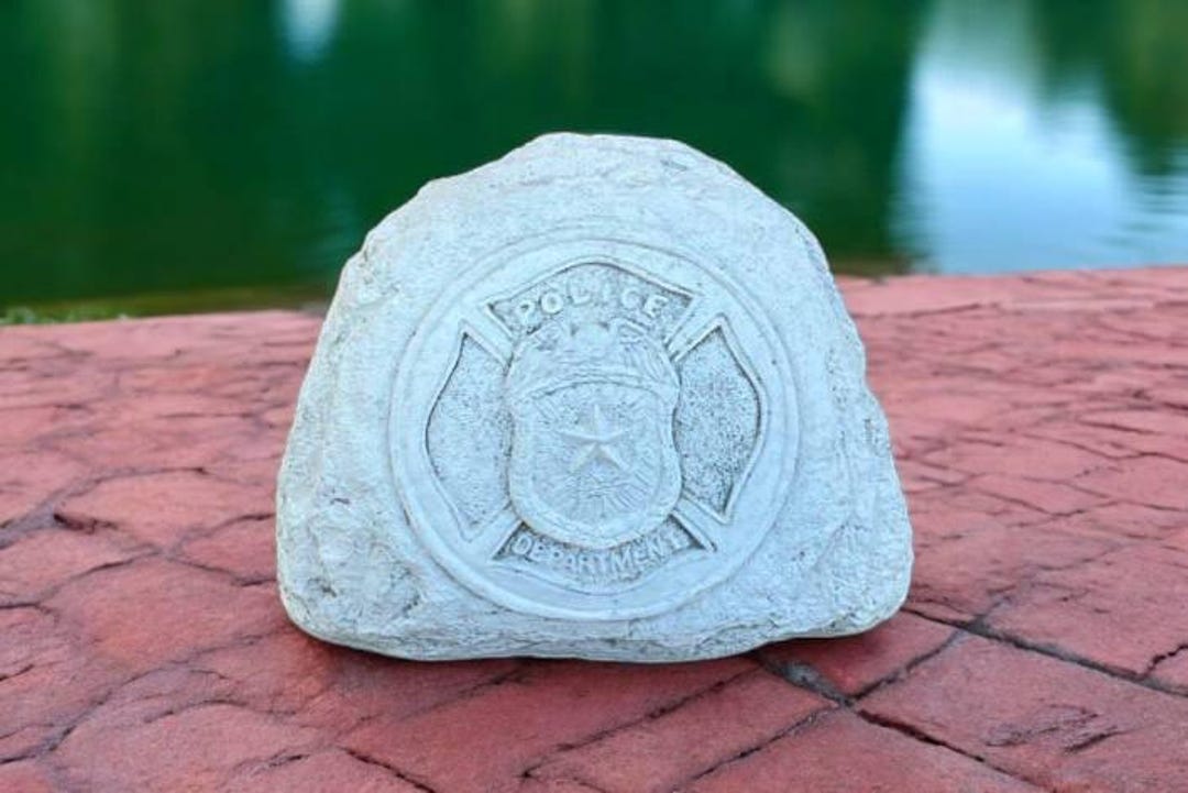 Police Department Rock Statue Concrete Entrance Figure Front Door ...