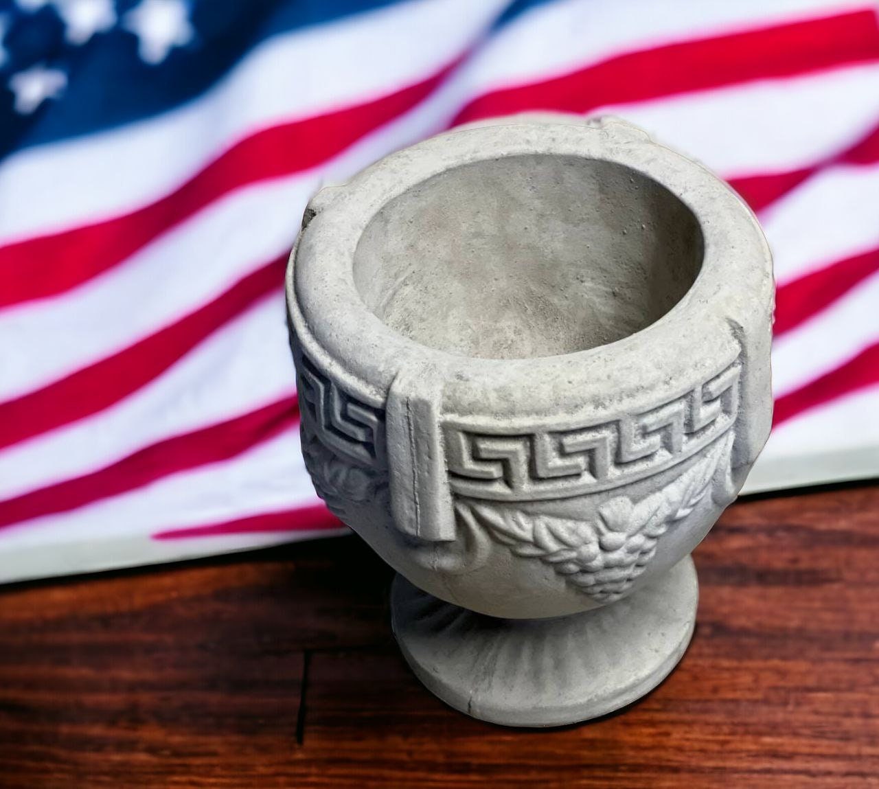 Concrete Flowers Pot Figure Stone Grapes Planter Figurine Outdoor Urn ...