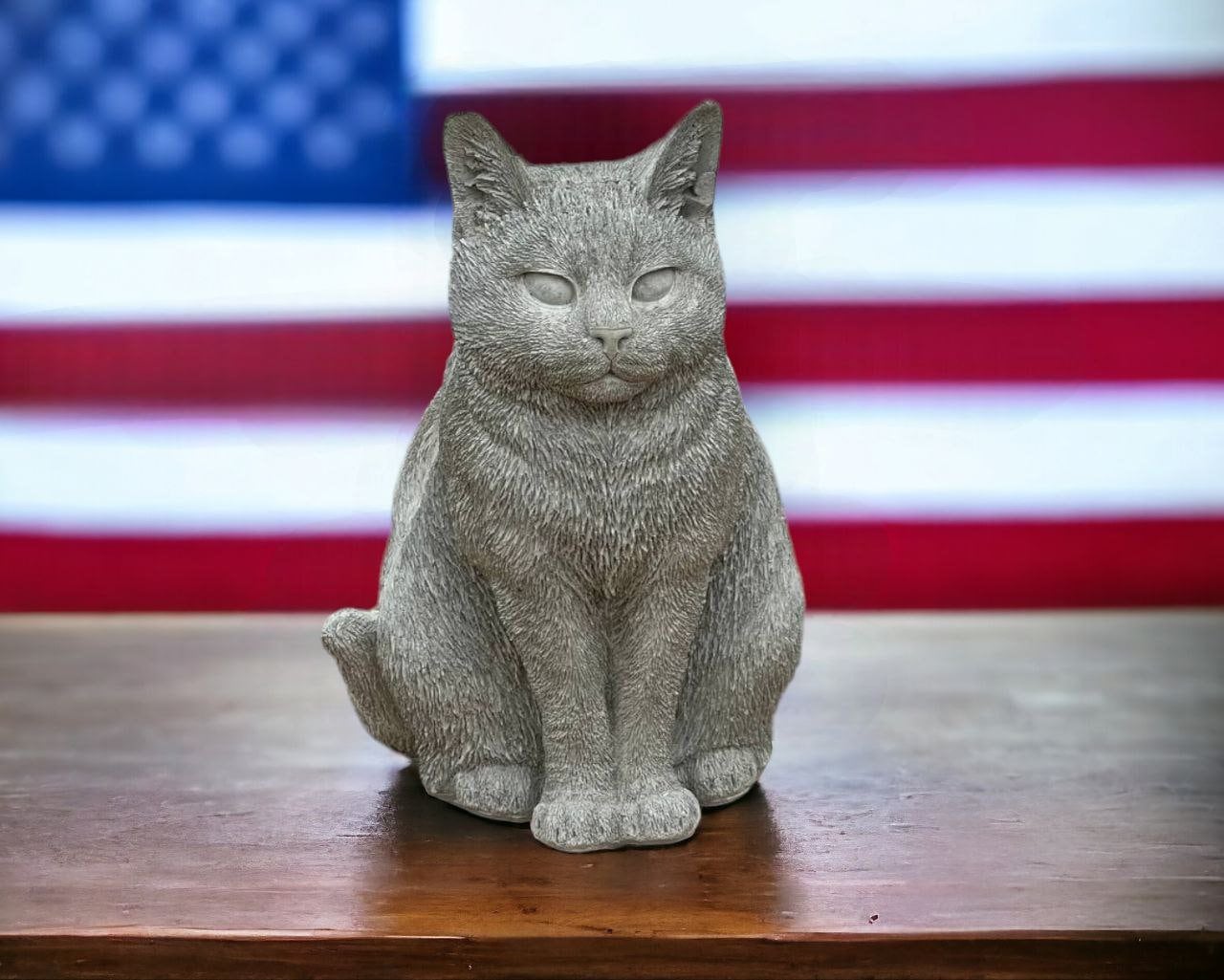 Detailed Cat Figure Sitting Cat Statue Concrete Cat Memorial Sculpture ...