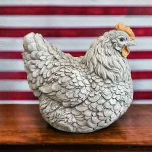 Detailed Hen Chicken Statue Large Farm Chicken Sculpture Backyard Stone ...