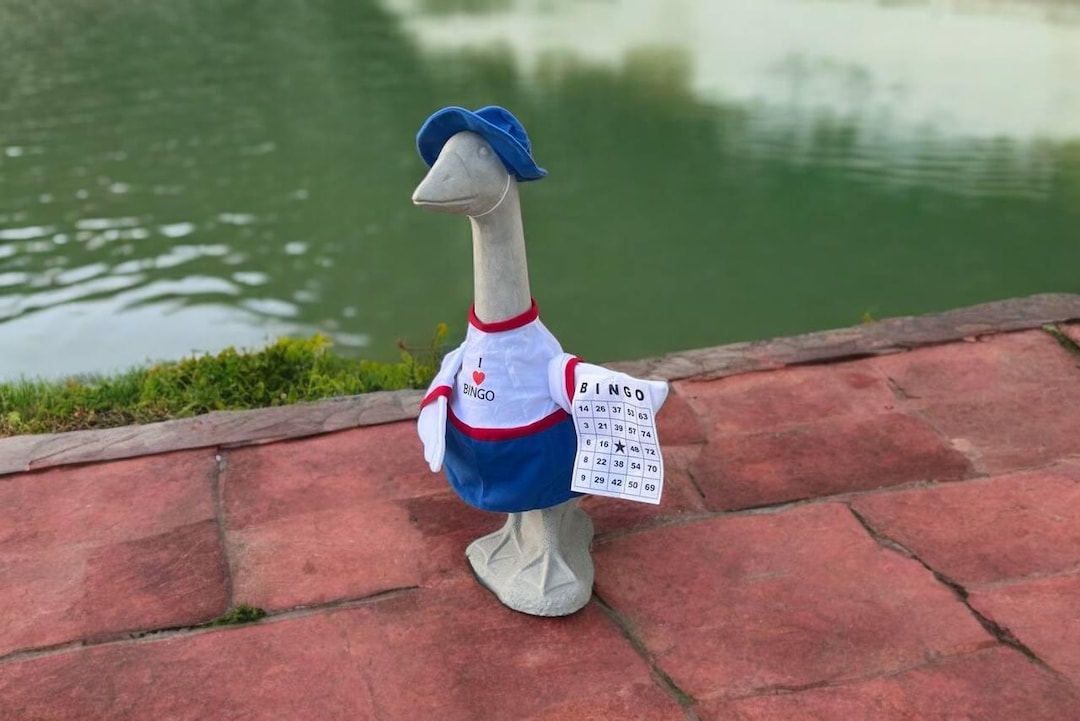 Large Goose Statue for Porch Concrete Goose Figure Massive Duck ...