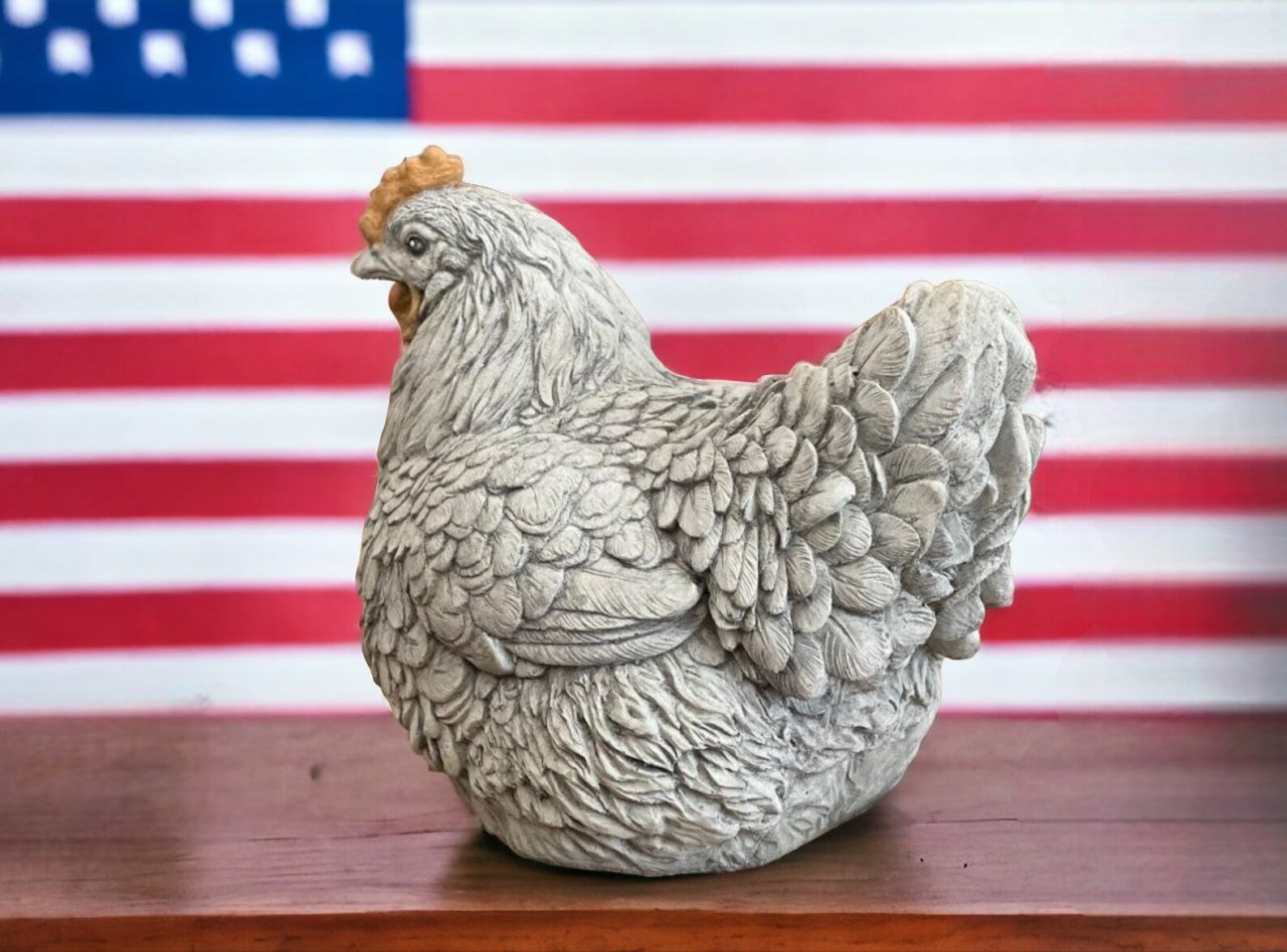 Detailed Hen Chicken Statue Large Farm Chicken Sculpture Backyard Stone ...