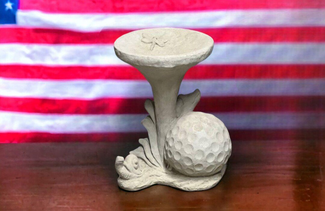 Golf Tee Statue Massive Birds Bath Figurine Large Water Drinker Golf ...