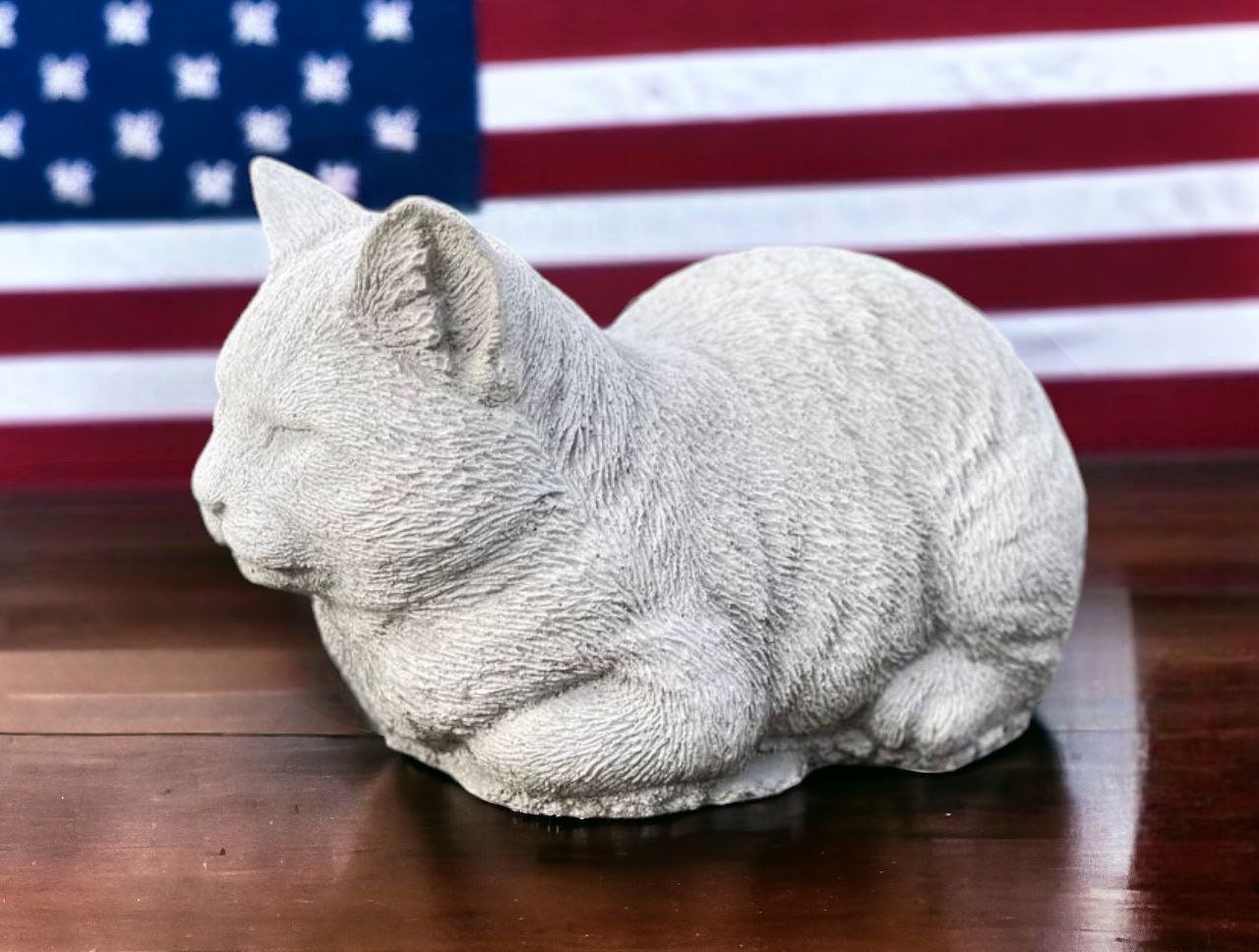 Curled up Kitten Figure Concrete Cat Statue Outdoor Garden Sculpture ...