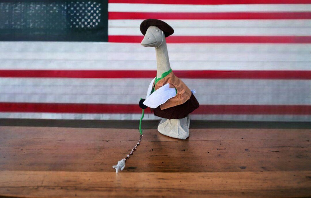 Standing Goose Statue Dressed Goose Figure Standing Duck in Dress ...