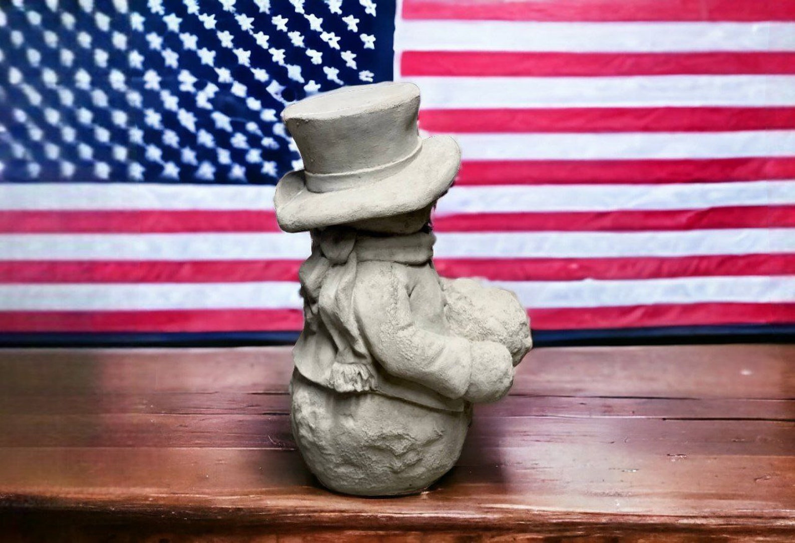 Standing Snowman Holding Ball Sculpture Concrete Snowman for Backyard ...
