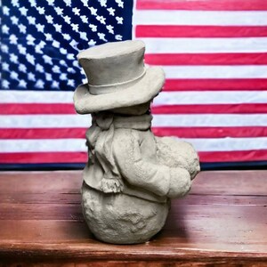 Standing Snowman Holding Ball Sculpture Concrete Snowman for Backyard ...