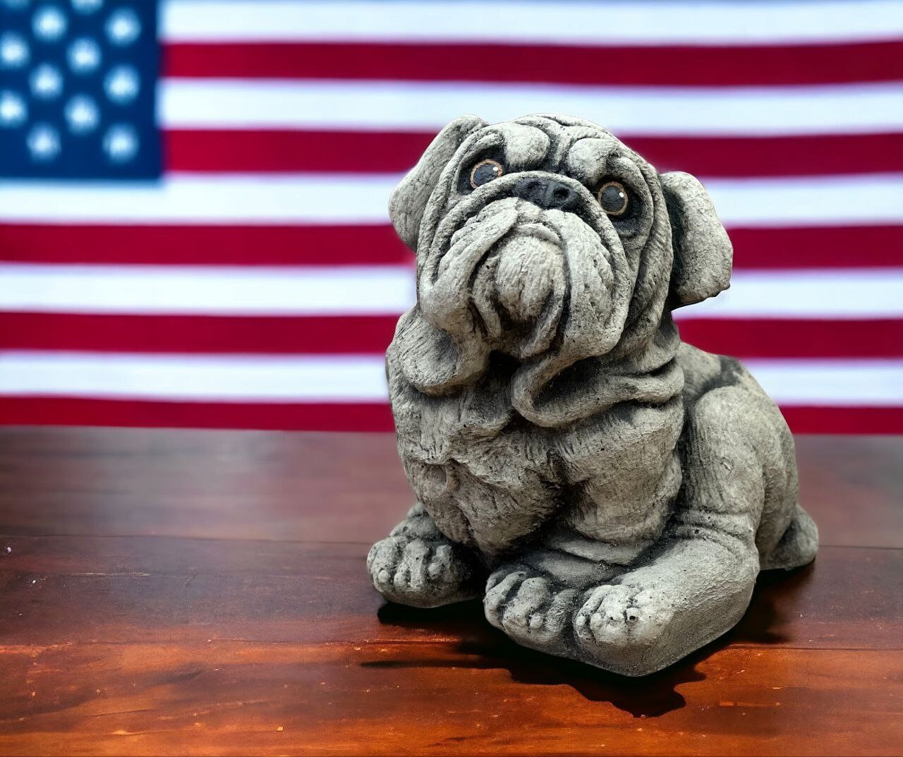 Realistic Puppy Bulldog Statue Detailed Concrete Bulldog Sculpture ...