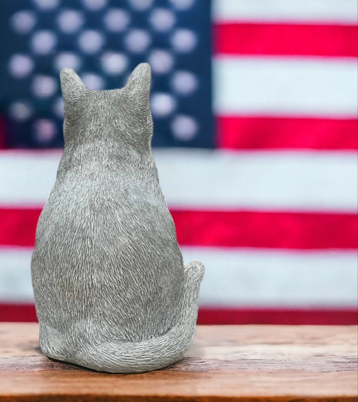 Detailed Cat Figure Sitting Cat Statue Concrete Cat Memorial Sculpture ...