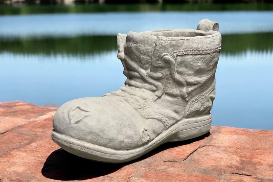 Massive Shoe Planter Figure Large Flowers Planter Sculpture Old Shoe ...