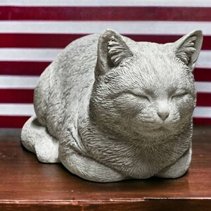 Massive Crouching Cat Statue Sitting Cement Cat Figure Cement Pet ...