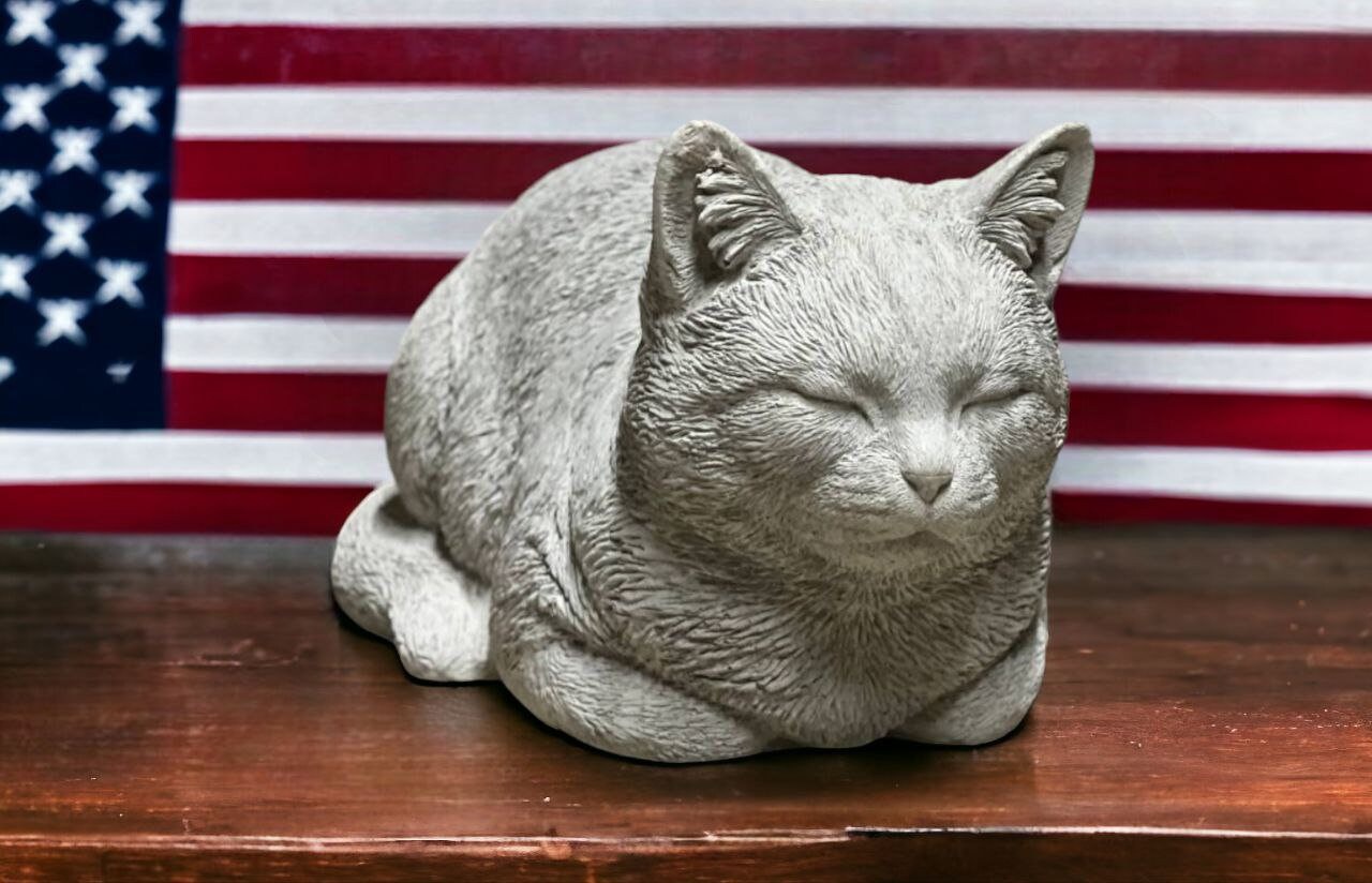 Massive Crouching Cat Statue Sitting Cement Cat Figure Cement Pet ...