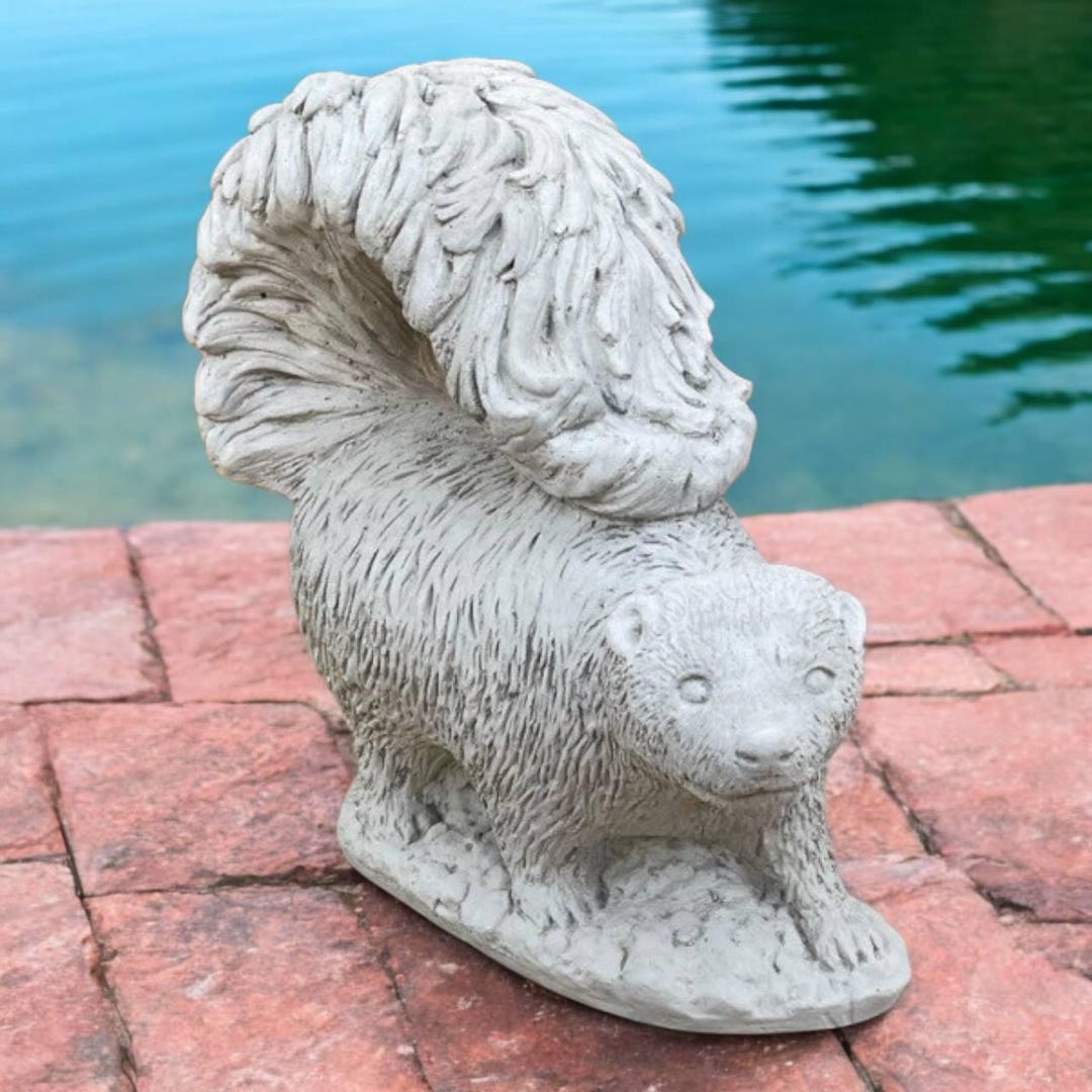 Large Skunk With Massive Tail Figure Garden Skunk Walking Figure Stone ...