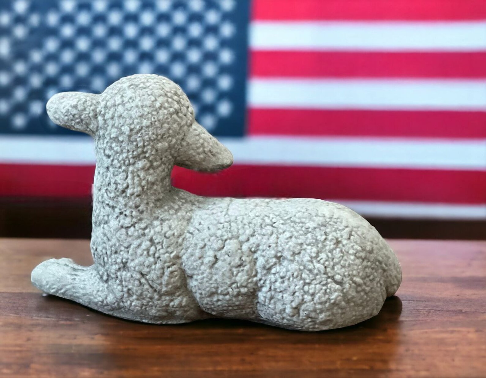 Laying Lamb Statue Farm Sheeep Sculpture Outdoor Garden Art Made in USA ...