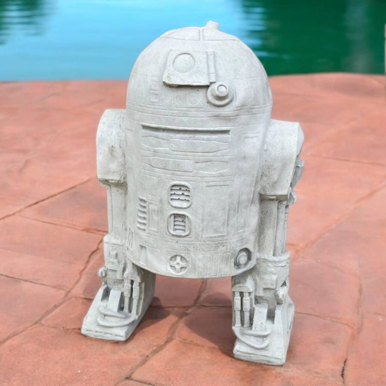 Detailed Robot Figure Concrete Robot Sculpture Cement Garden Decoration ...