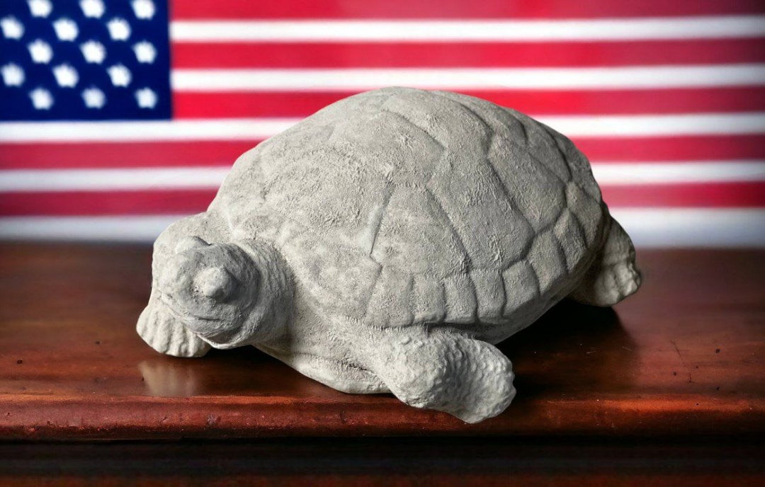 Diamondback Turtle Sculpture Stone Turtle Figure Garden Backyard or ...
