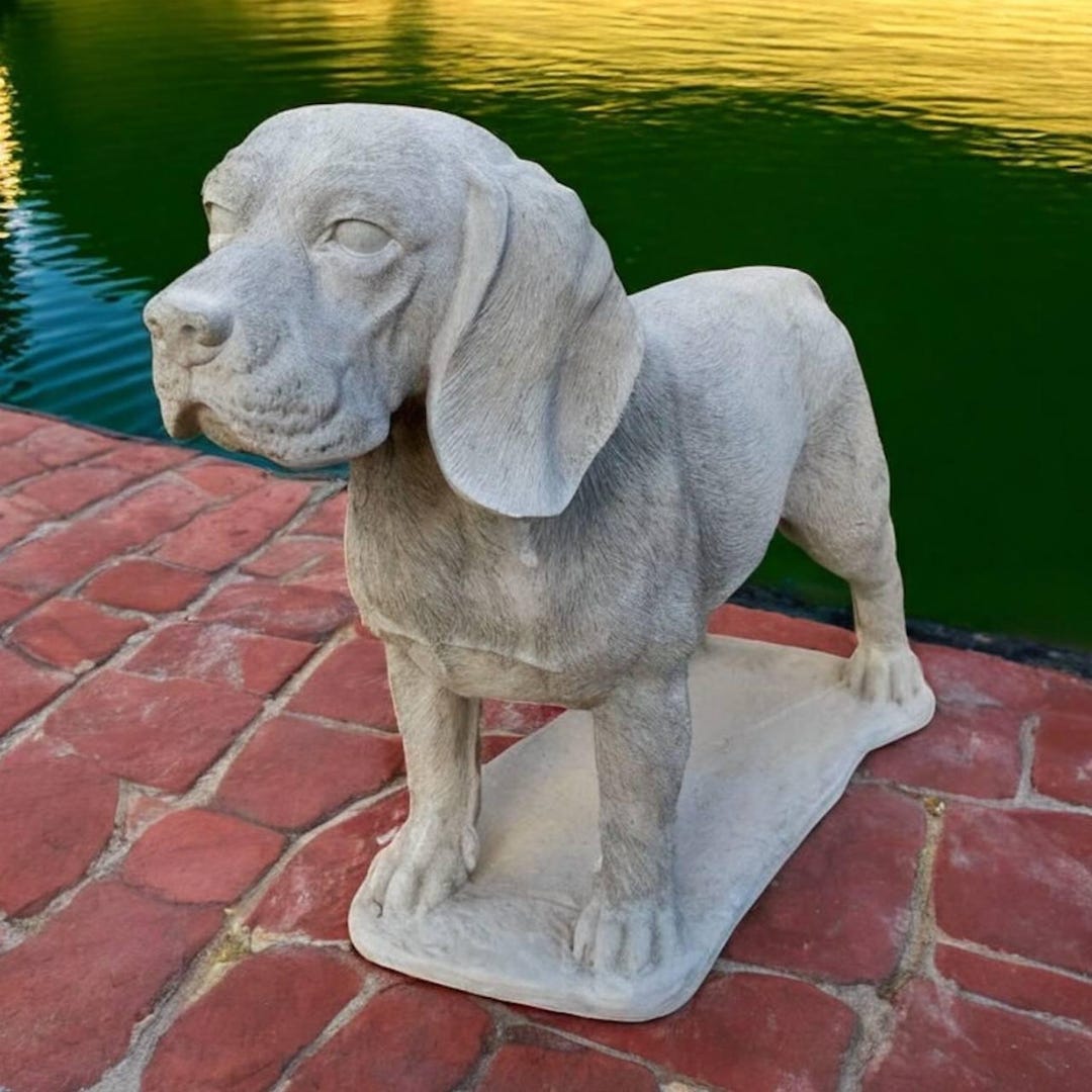 Large Beagle Standing on Base Concrete Statue Beagle Dog Memorial ...