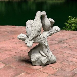 Love Birds on Tree Statue Concrete Birds Figure Stone Yard Art Love ...