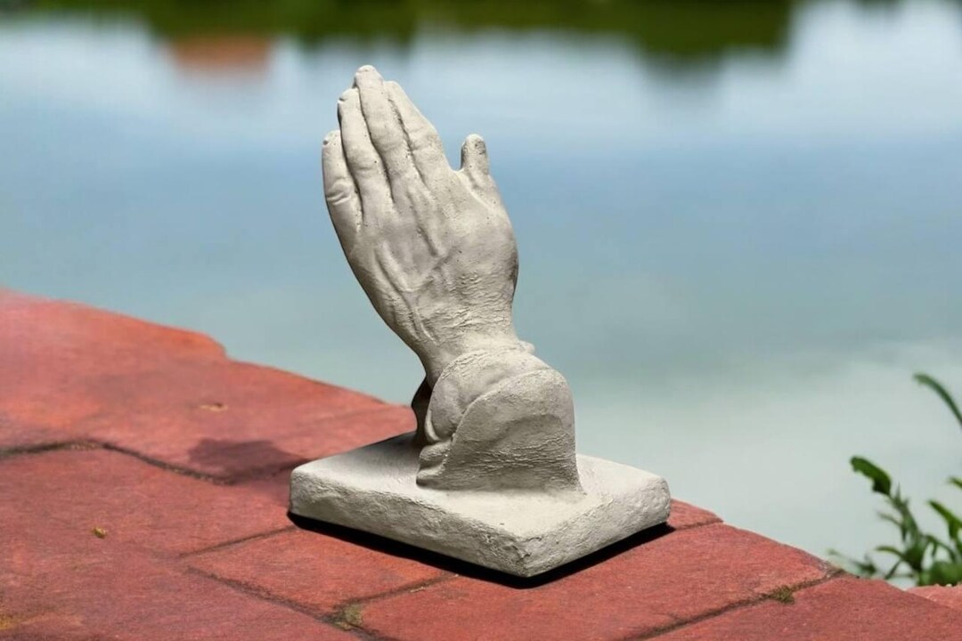 Two Hands Figure Praying Hands on Base Sculpture Outdoor or Indoor ...