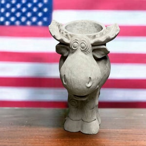 Standing Large Moose Planter Concrete Moose Flowers Pot Figurine ...