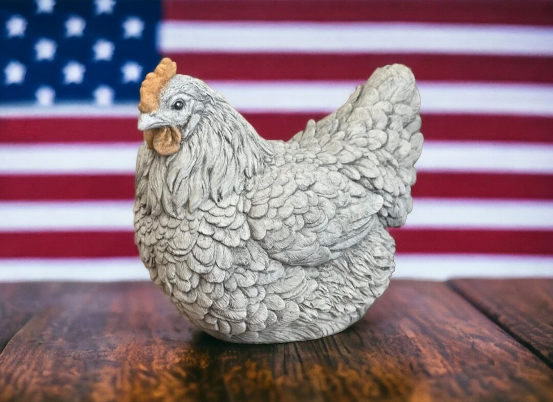 Detailed Hen Chicken Statue Large Farm Chicken Sculpture Backyard Stone ...