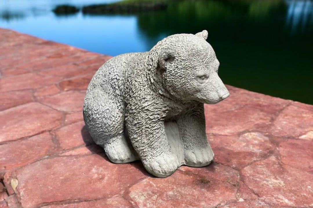 Crouching Bear Large Bear Figure Massive Baby Bear Statue Sitting Bear ...