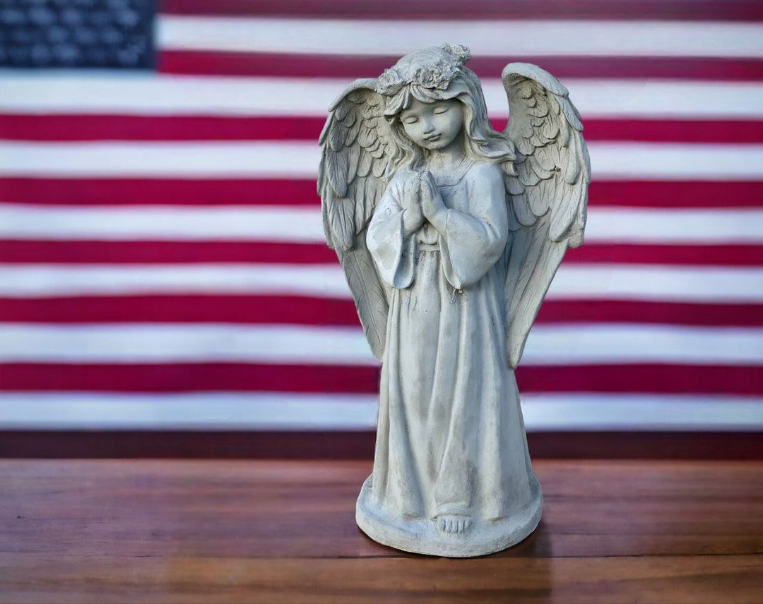 Praying Angel Girl Figure Concrete Angel Memorial Statue Standing Angel ...