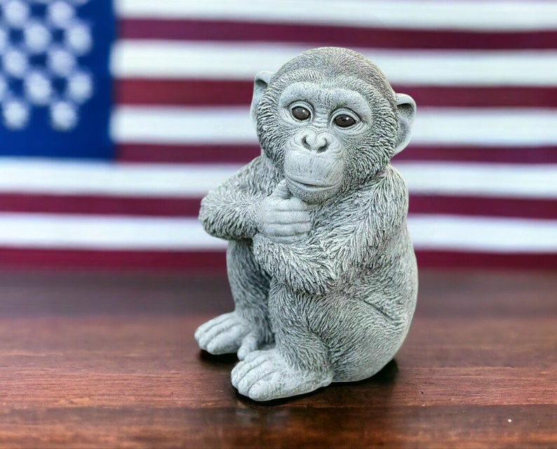 Chimpanzee Monkey Statue Realistic Monkey Figure Tropical Garden Art ...