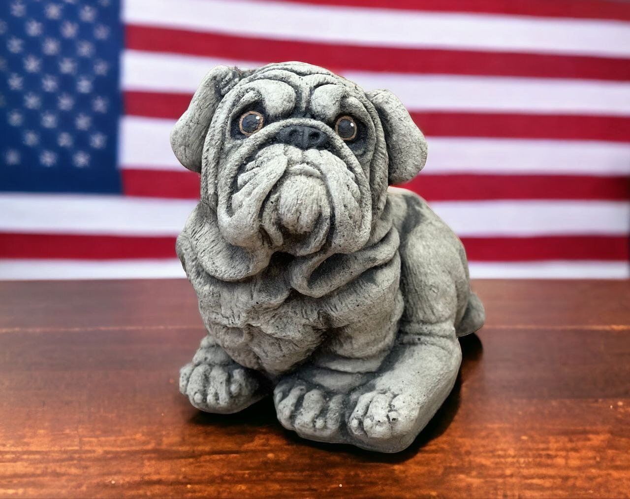 Realistic Puppy Bulldog Statue Detailed Concrete Bulldog Sculpture ...