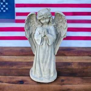 Praying Angel Girl Figure Concrete Angel Memorial Statue Standing Angel ...