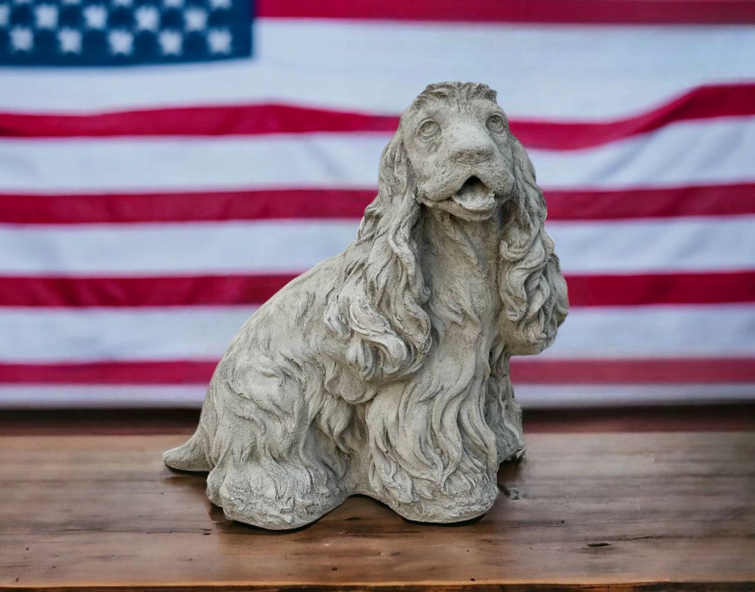 Sitting Cocker Spaniel Dog Figure Detailed Cocker Spaniel Statue ...