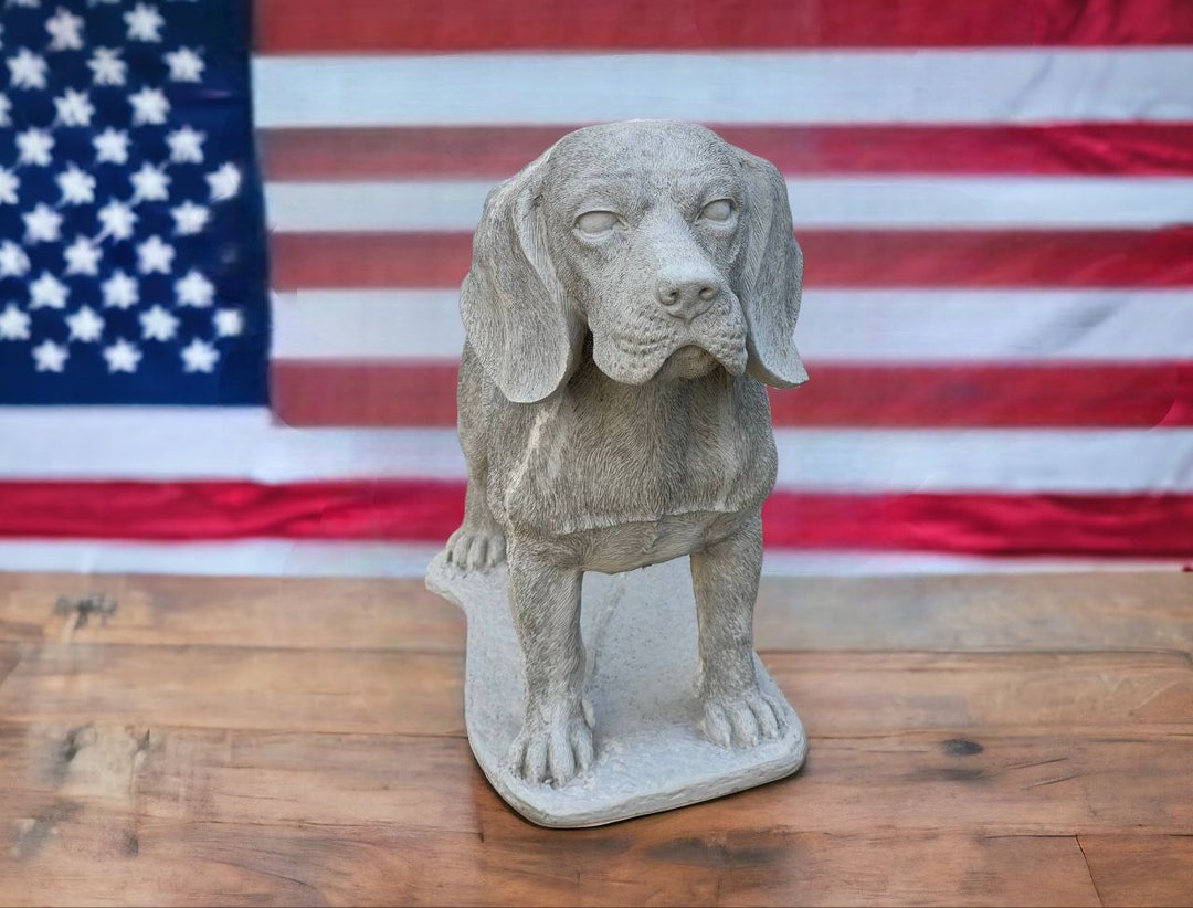 Standing Beagle Statue Massive Beagle Dog on Base Figure Outdoor Dog ...