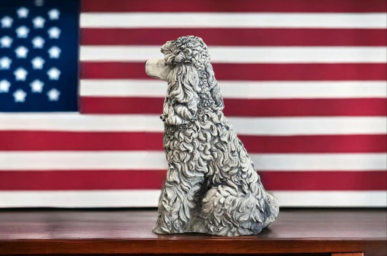 Sitting Poodle Garden Statue Realistic Poodle Dog Sculpture Concrete ...