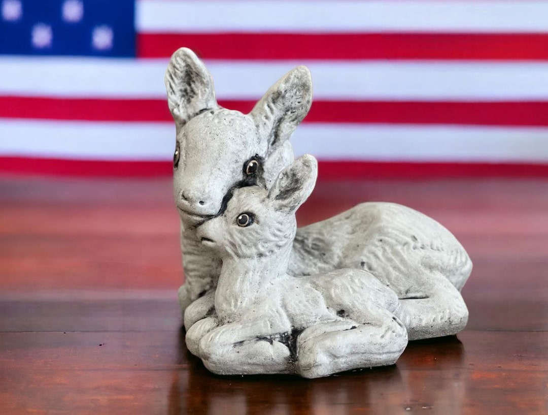 Fawn Friends Garden Statue Concrete Deer Figure Two Deers Family ...