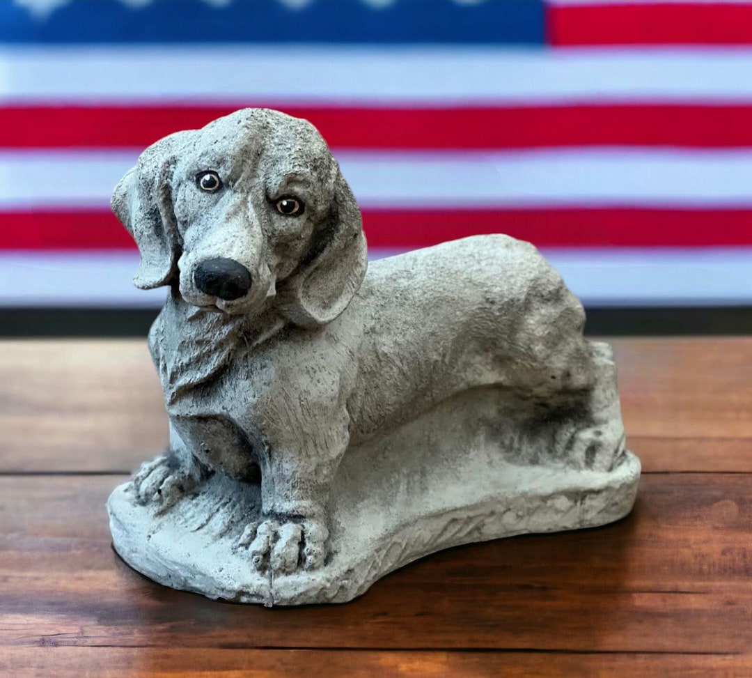Dachshund Dog on Base Statue Detailed Dachshund Puppy Figurine for ...