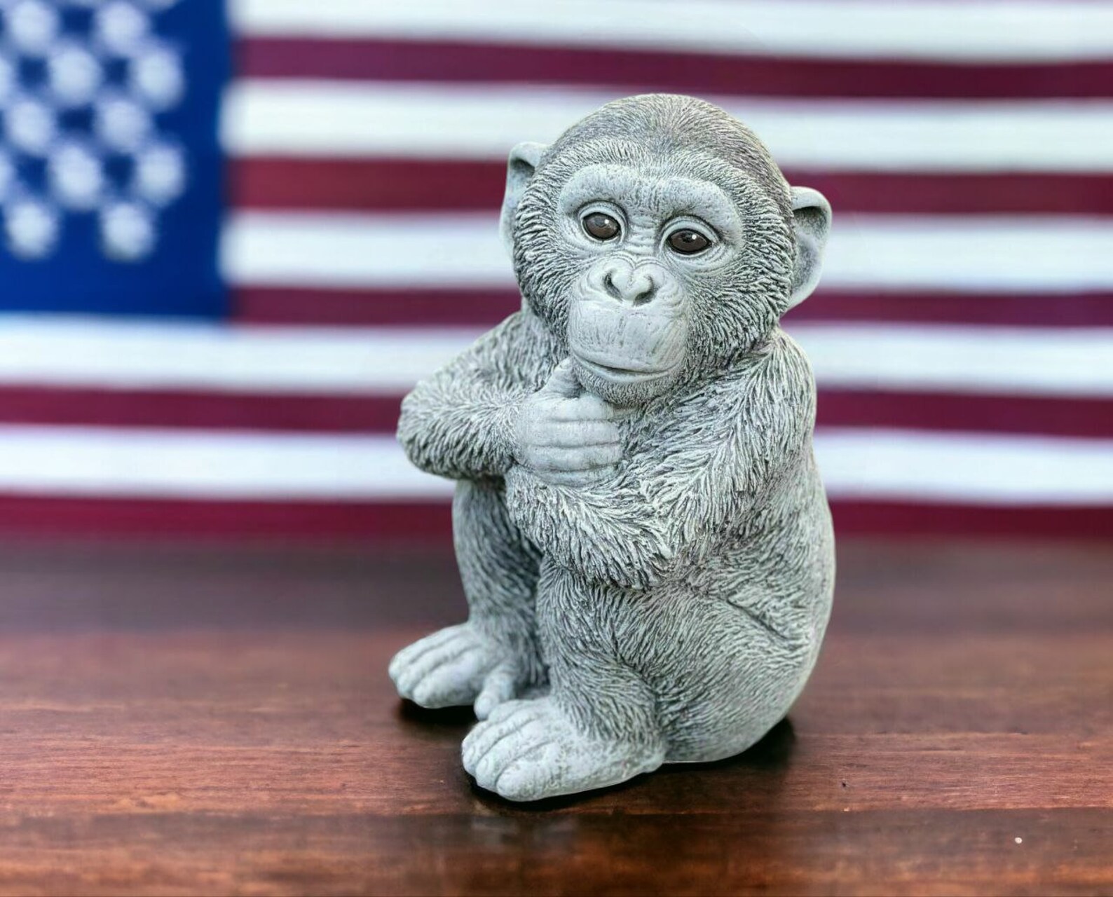 Chimpanzee Monkey Statue Realistic Monkey Figure Tropical Garden Art ...