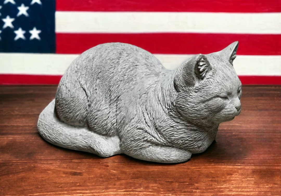 Massive Crouching Cat Statue Sitting Cement Cat Figure Cement Pet ...