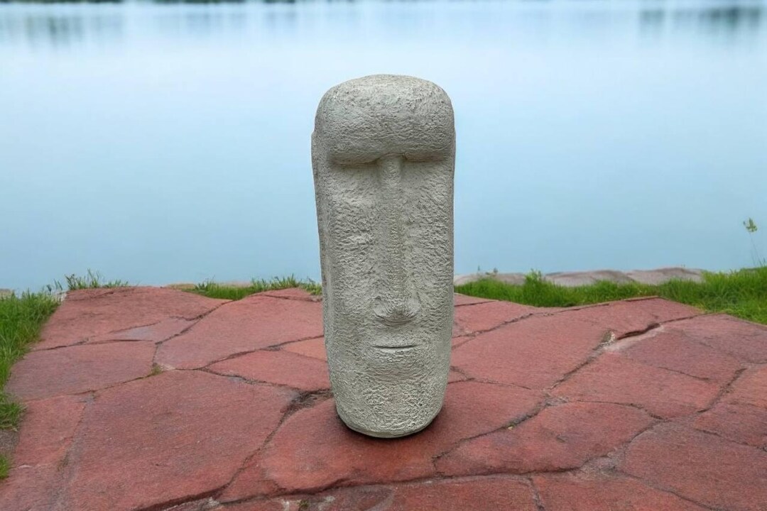 Massive Moai Head Figure Easter Island Decoration Statue Concrete Moai ...