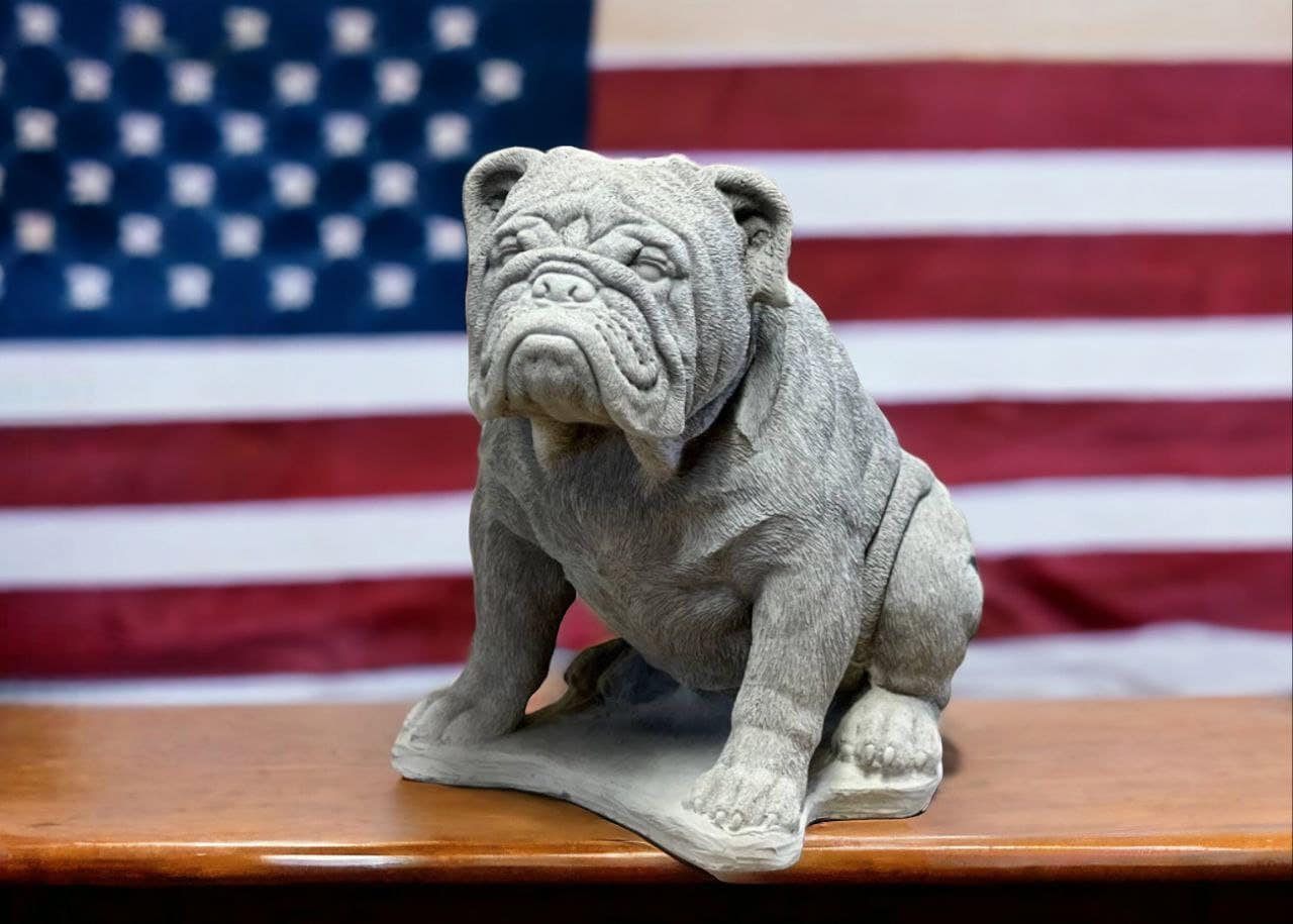 Concrete Realistic Bulldog Garden Statue Detailed Bulldog Stone ...