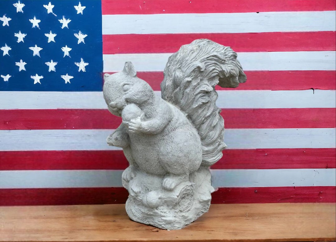Squirrel With Nut Statue Animal Eating Nut Figure Wild Animal Style ...