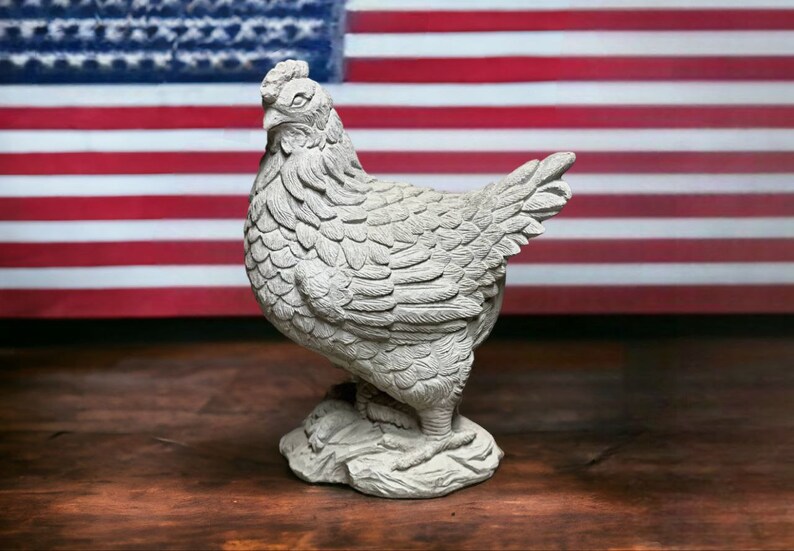 Concrete Chicken Figure Large Hen Chicken Statue Farm Rooster Figurine ...
