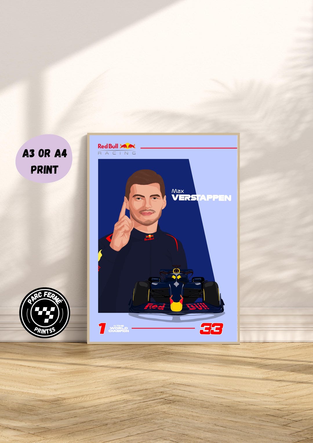 Max Verstappen Red Bull Formula 1 Racing Print Poster A3 A4 A5 Poster ...